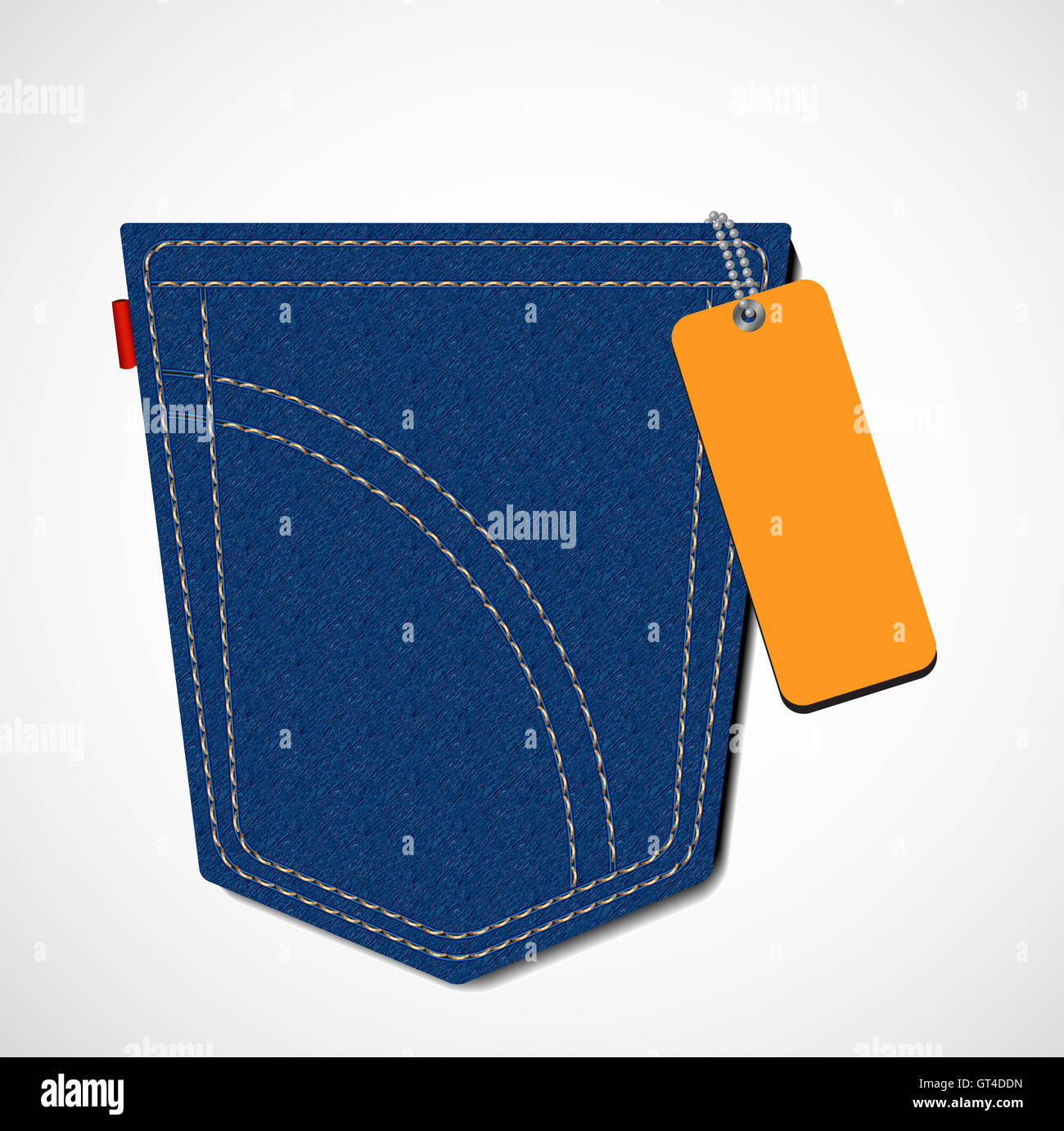 jeans pocket with tag Stock Photo - Alamy