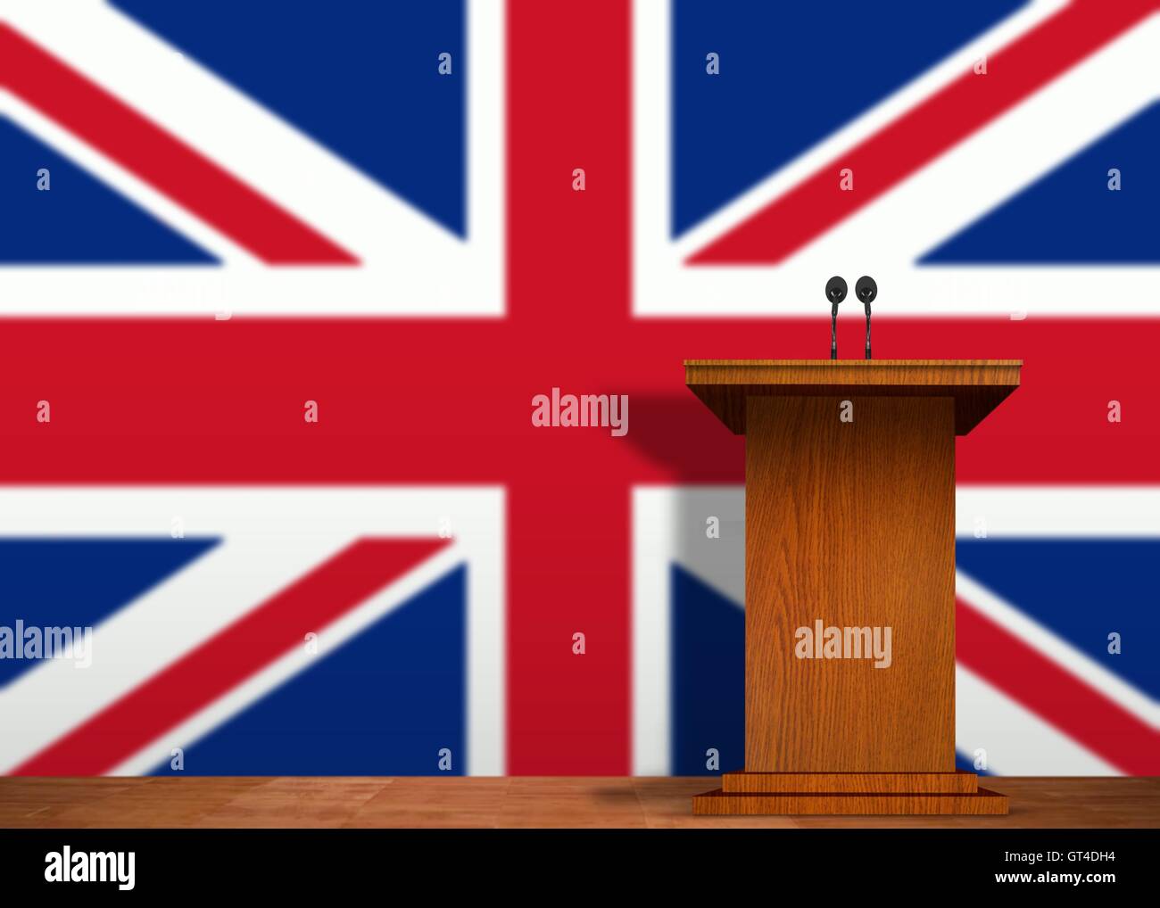British flag at podium hi-res stock photography and images - Alamy