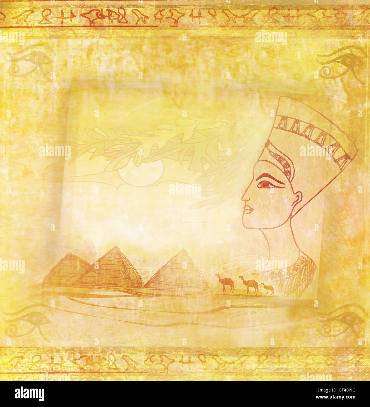 old paper with Egyptian queen Stock Photo - Alamy