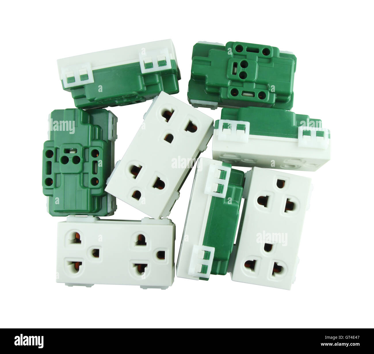 Electrical outlet (socket plug) on white background Stock Photo - Alamy