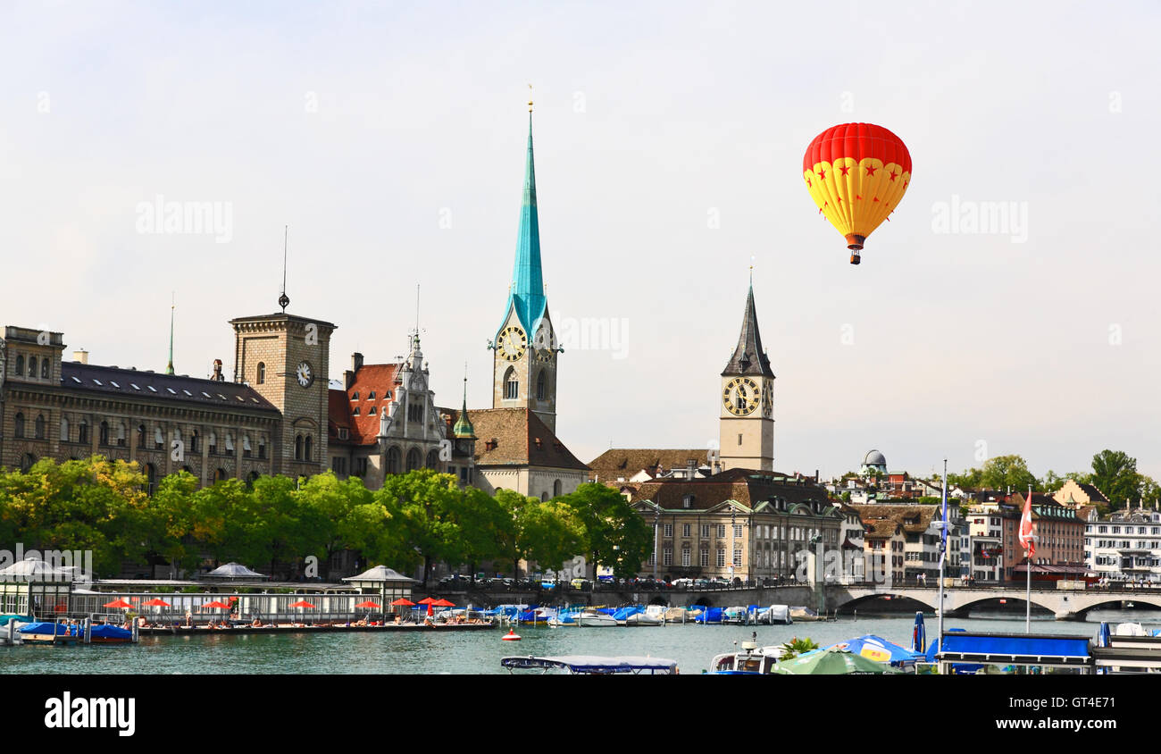 The major landmarks of Zurich cityscape Stock Photo - Alamy