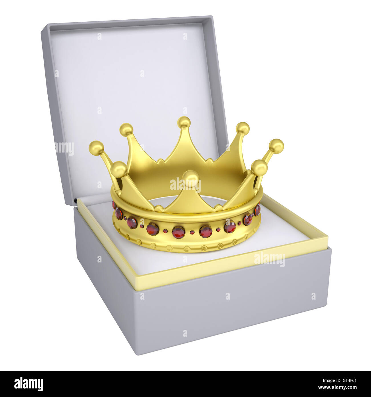Crown in open gift box Stock Photo - Alamy