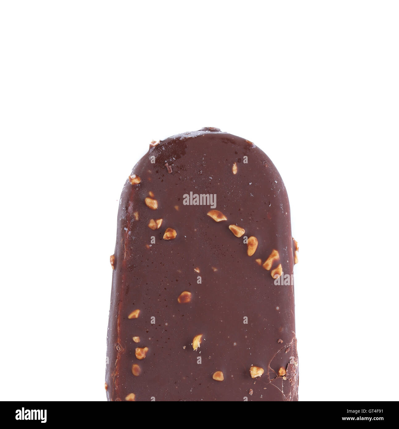 Top chocolate-coated blocks of ice cream on stick Stock Photo - Alamy