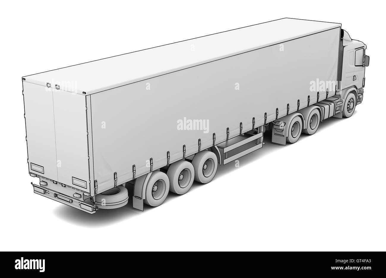Sketch white truck Stock Photo - Alamy