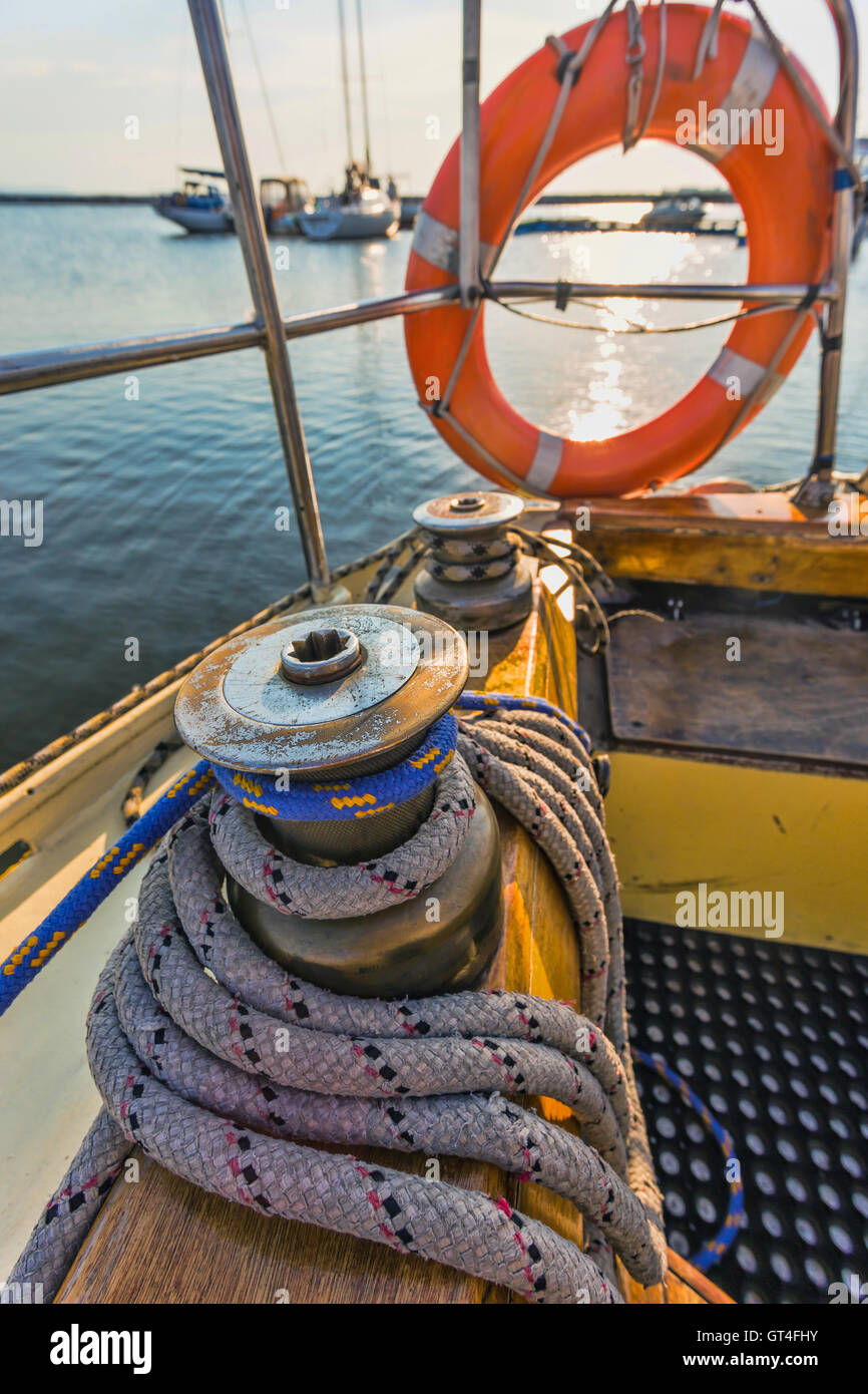 Life buoy attached to the cruise ship Stock Photo - Alamy