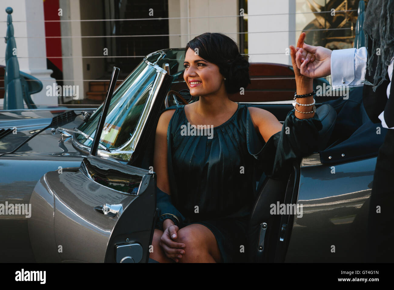 lady leaving her car Stock Photo - Alamy