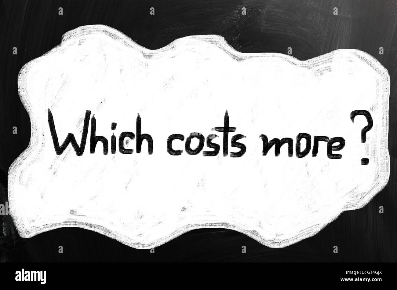 Which costs more Stock Photo - Alamy