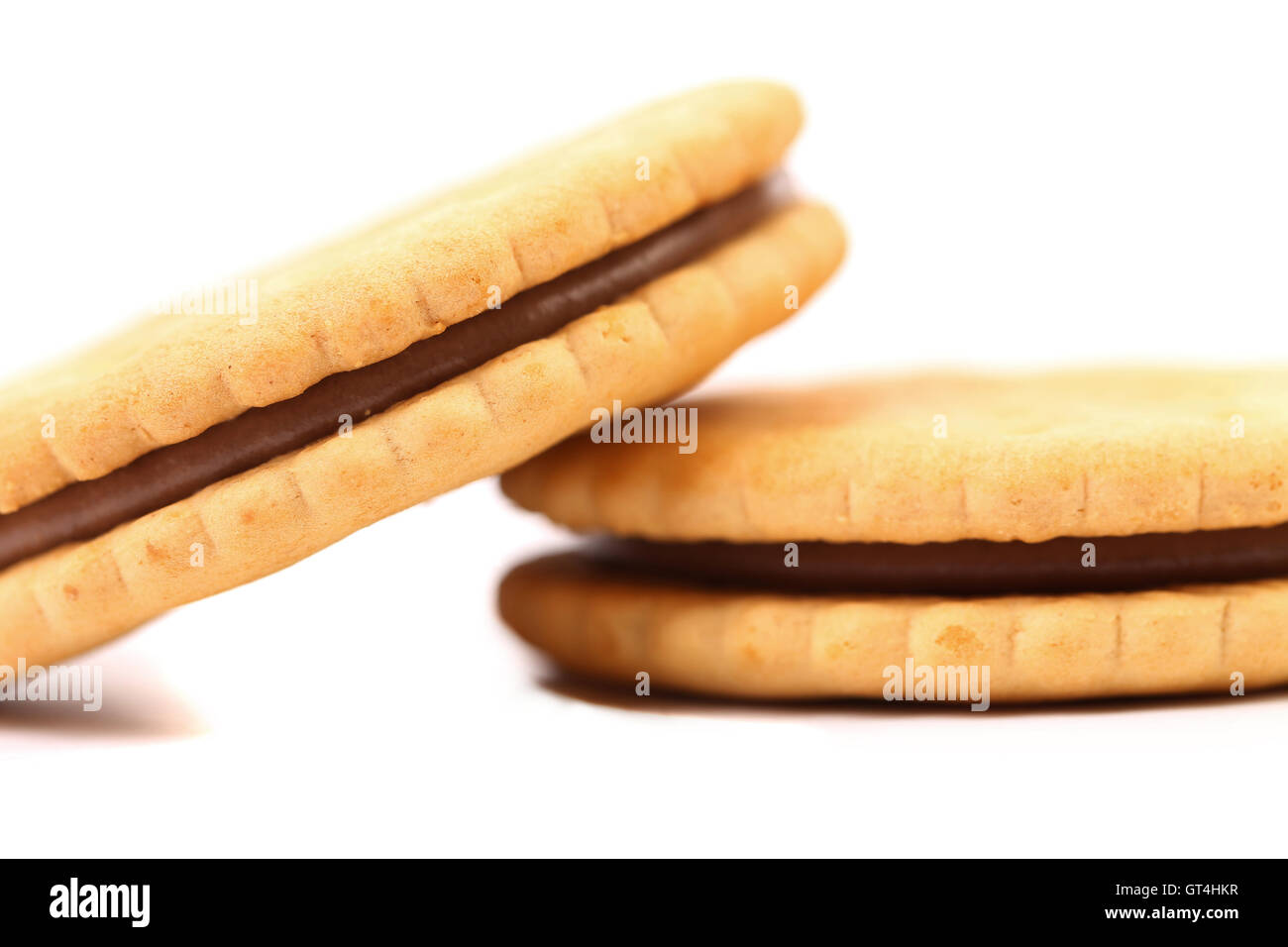 Closeup cookie biscuits with filling Stock Photo - Alamy
