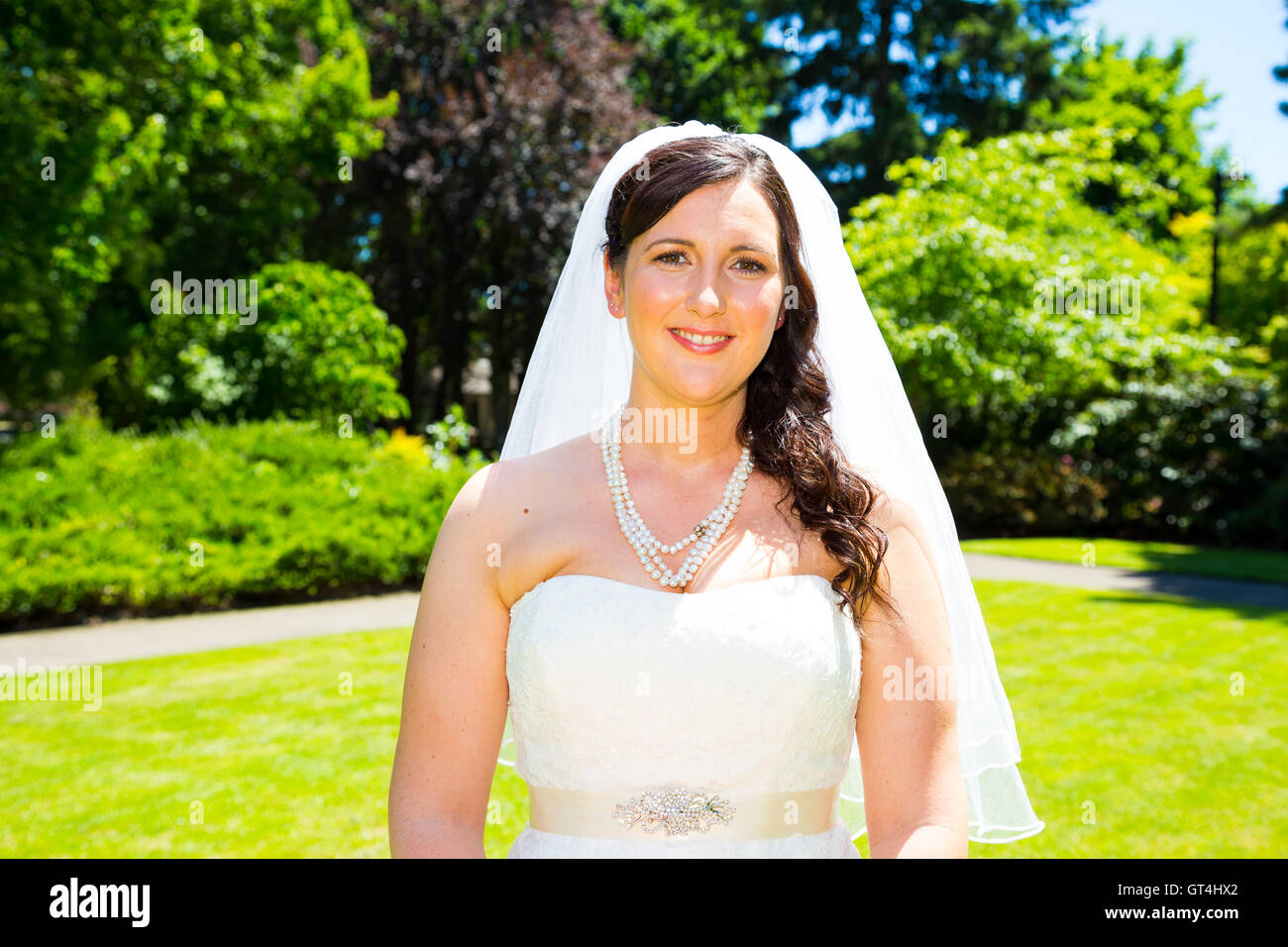 Beautiful Bride Portraits Outdoors Stock Photo - Alamy