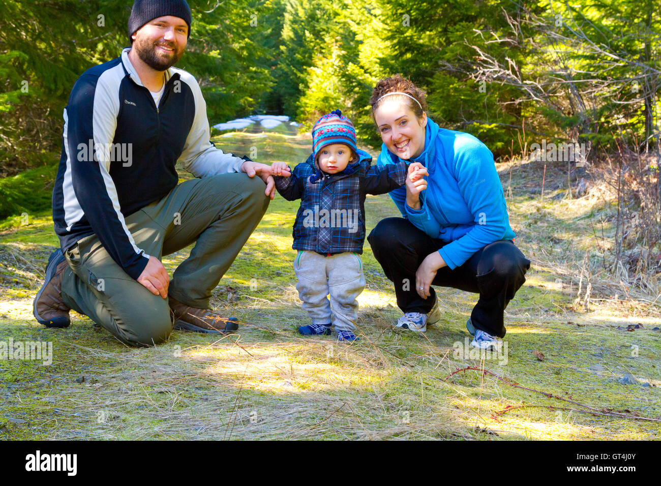 Family Hiking Adventure Stock Photo - Alamy