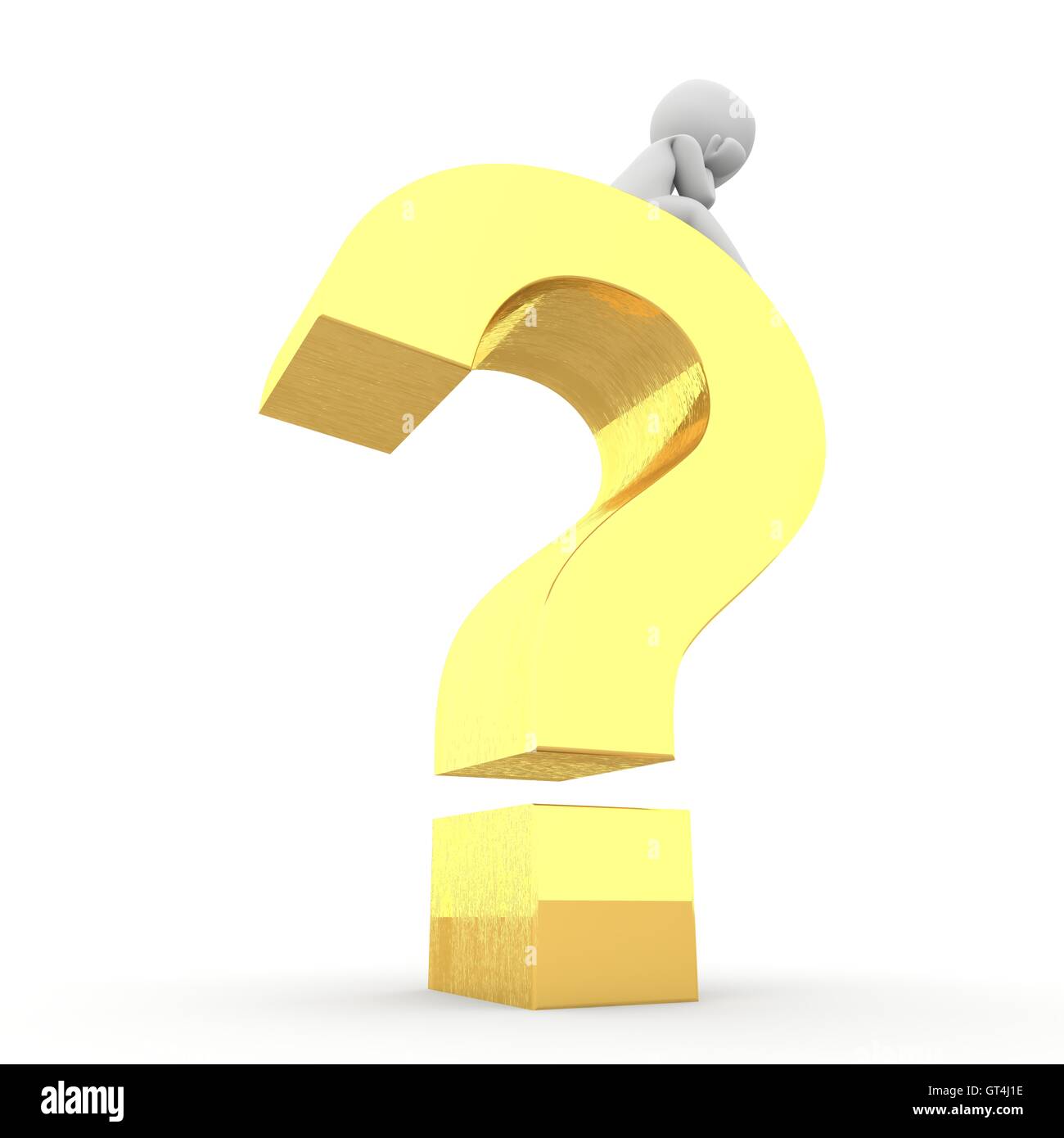 The golden question mark Stock Photo - Alamy