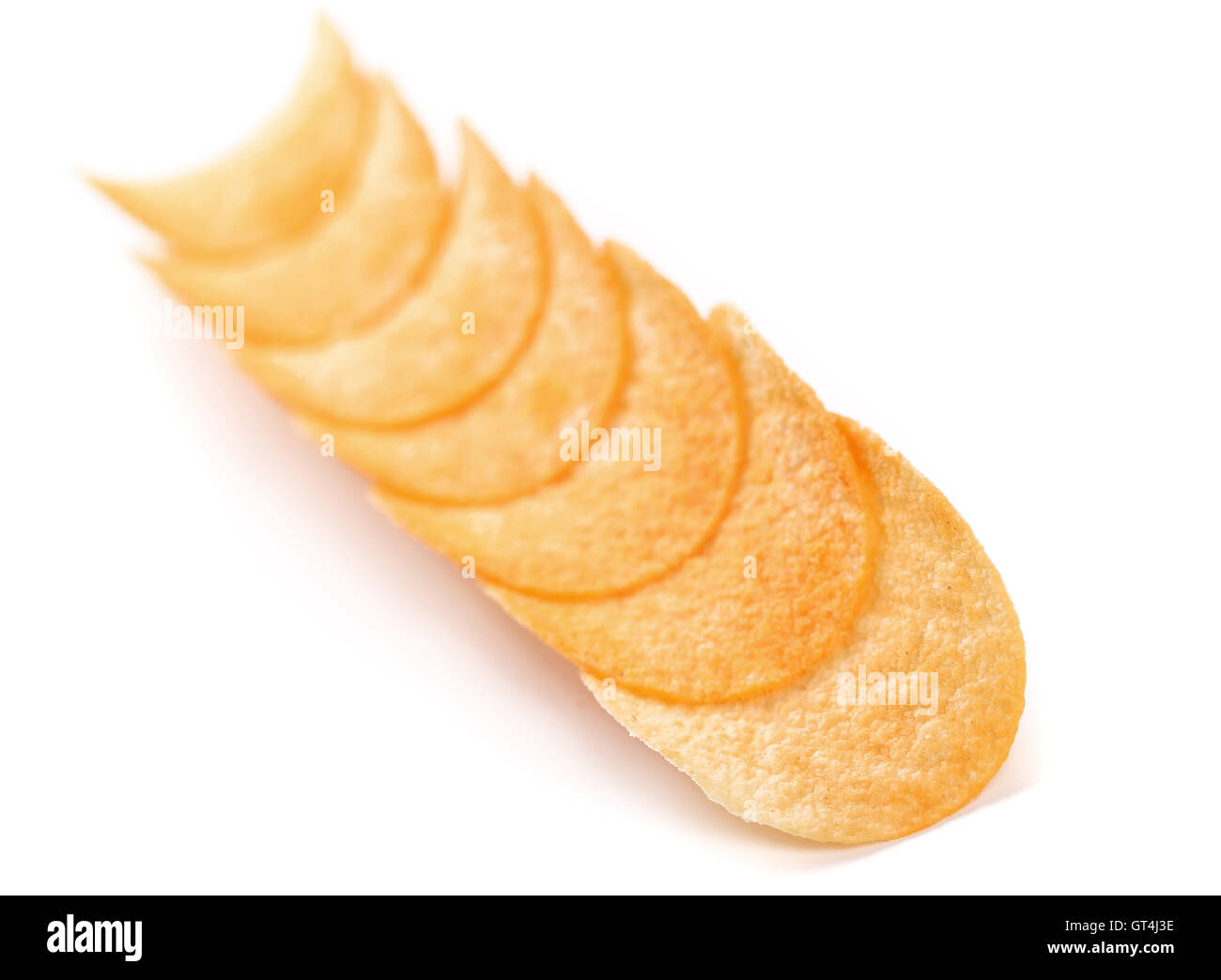 Row potato chips Stock Photo - Alamy