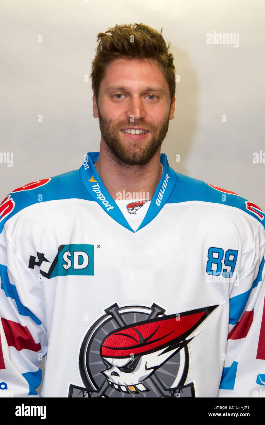 Hockey player of team Pirati Chomutov Vladimir Ruzicka poses for ...