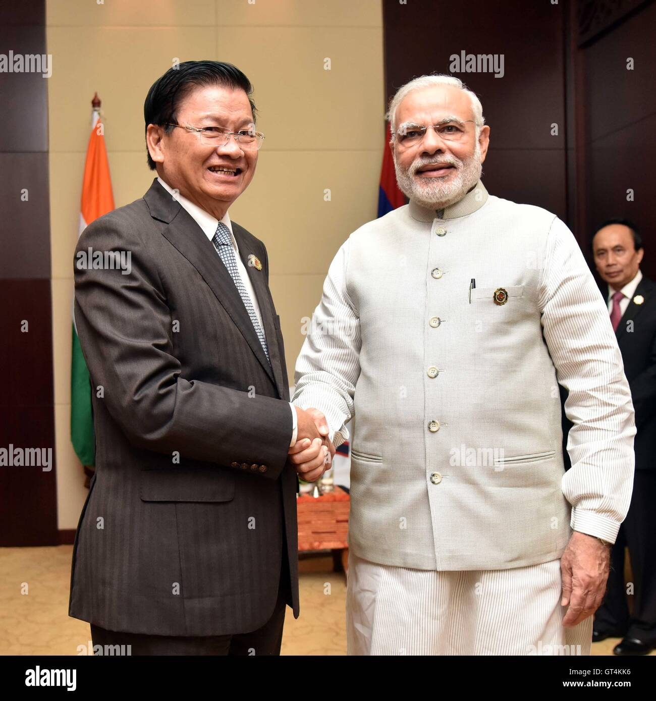 Vientiane, Laos. 08th Sep, 2016. Indian Prime Minister Narendra Modi meets with Laotian Prime ...