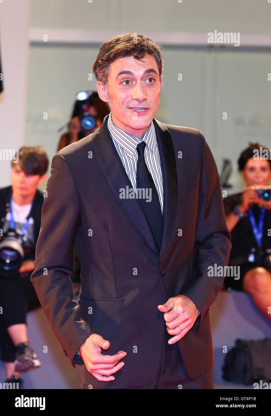 Venice, Italy. 8th Sep, 2016. Actor Filippo Timi arrives for the ...