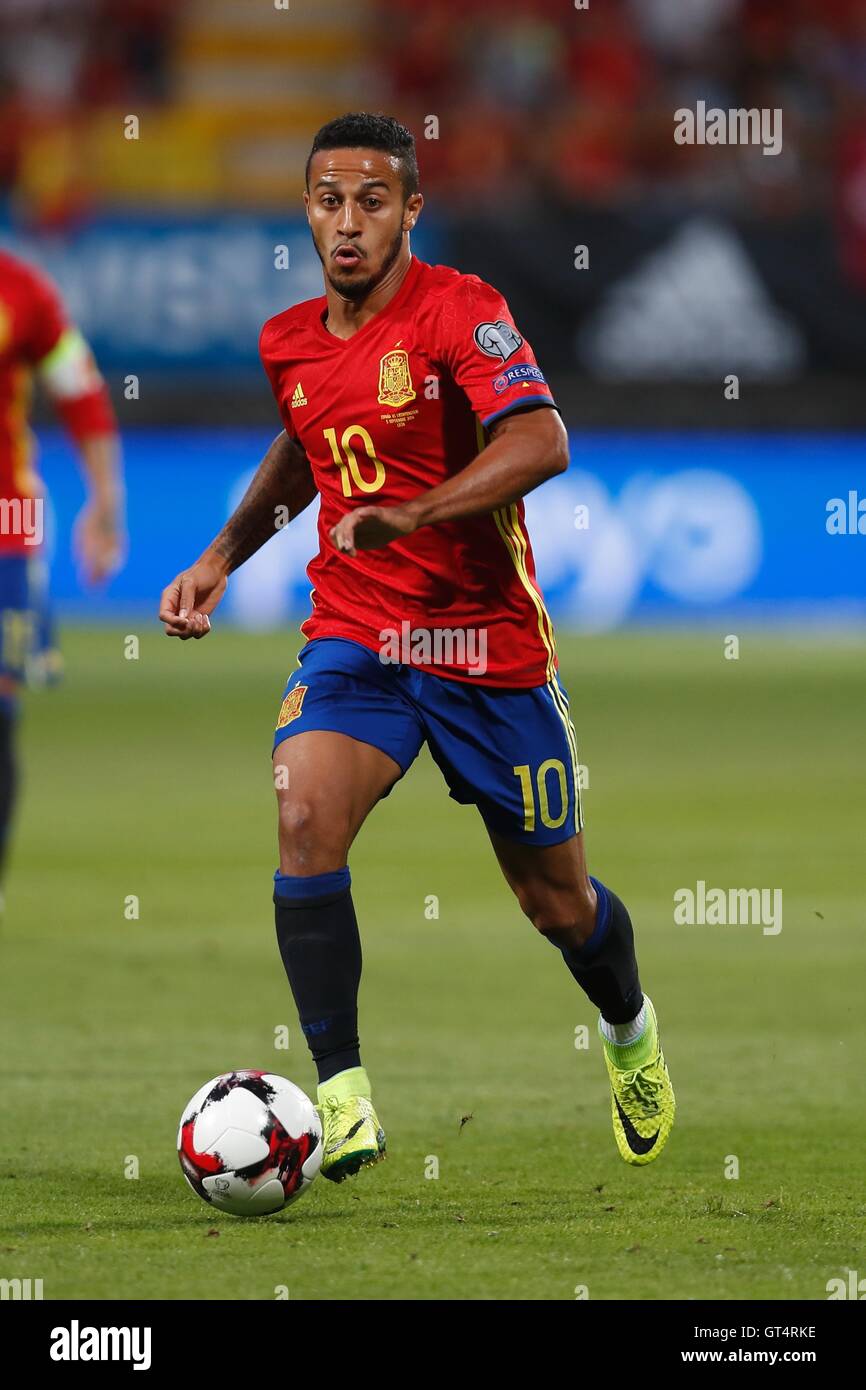 the Estadio Municipal Reino de Leon, Leon, Spain. 5th Sep, 2016. Thiago ...