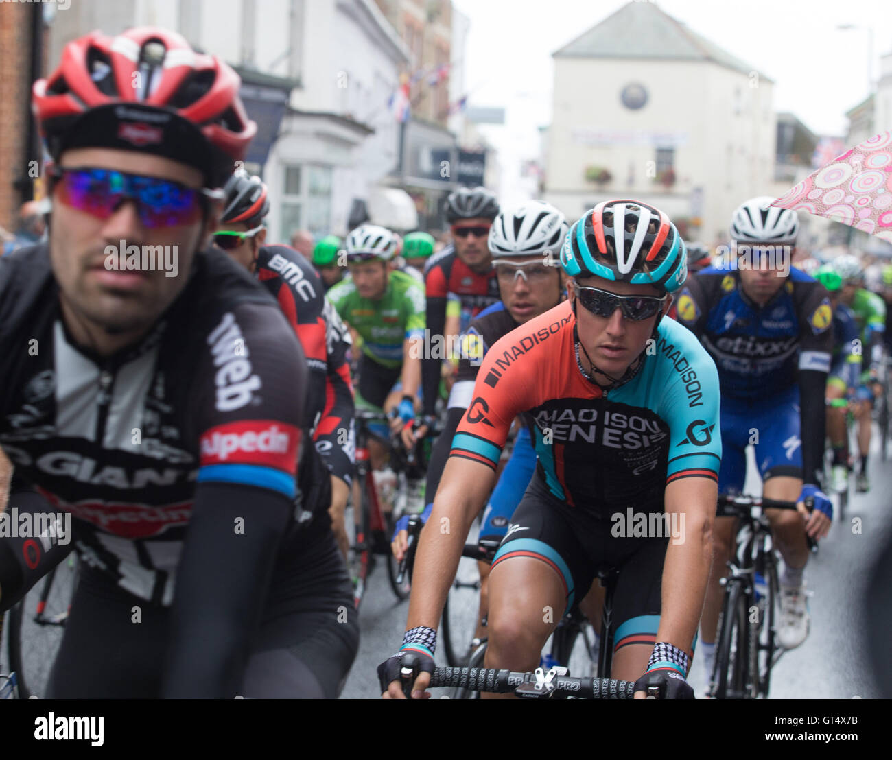 Sidmouth, Devon, 9th Sept 16 A rainy start for stage 6 of the Tour of ...