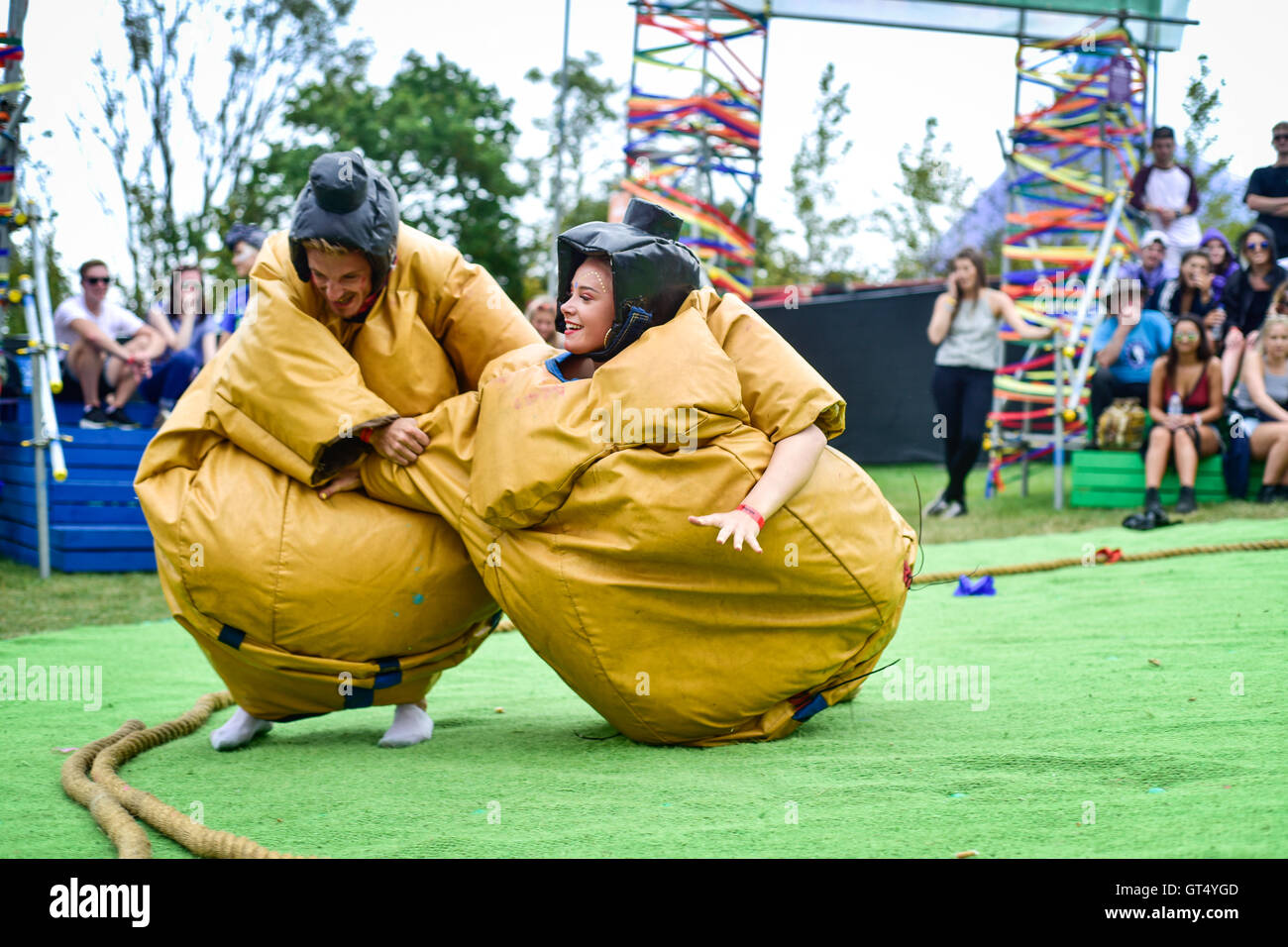 Robin Hill, Isle of Wight, UK. 9th September, 2016. Revellers enjoying ...