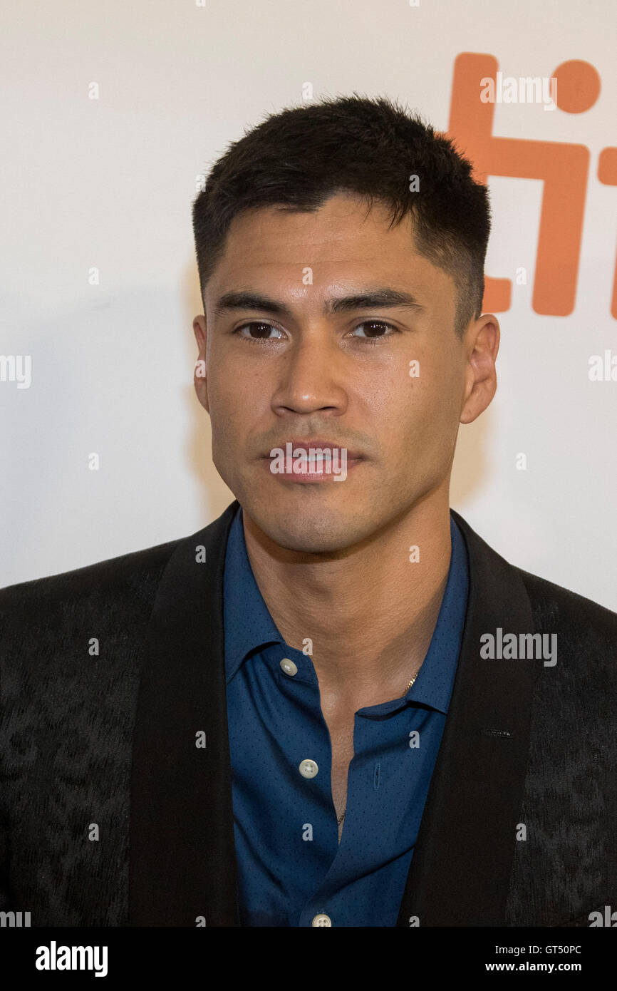Actor Martin Sensmeier attends the premiere of The Magnificent Seven ...