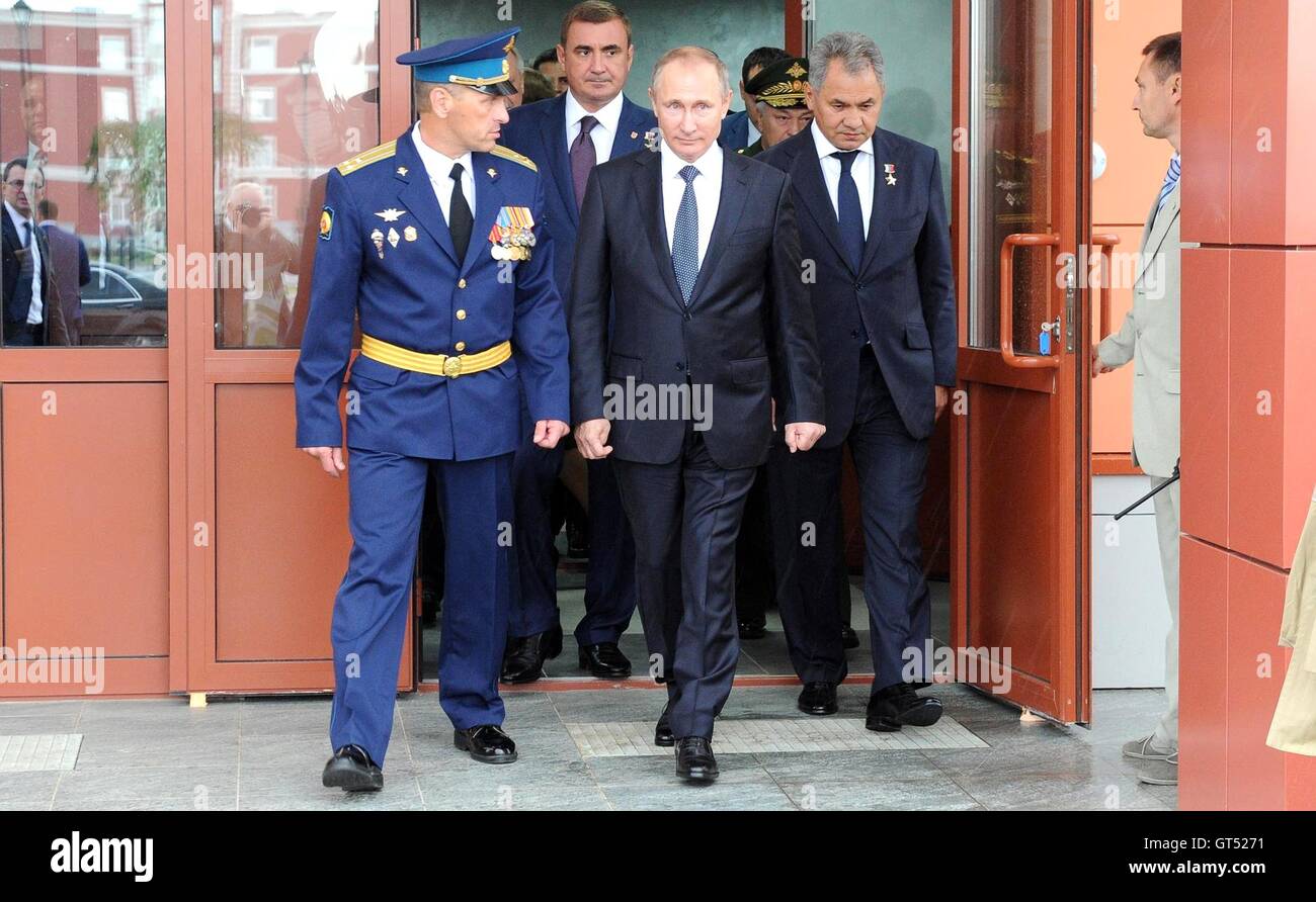 Russian President Vladimir Putin during a visit to the Tula Cadet ...
