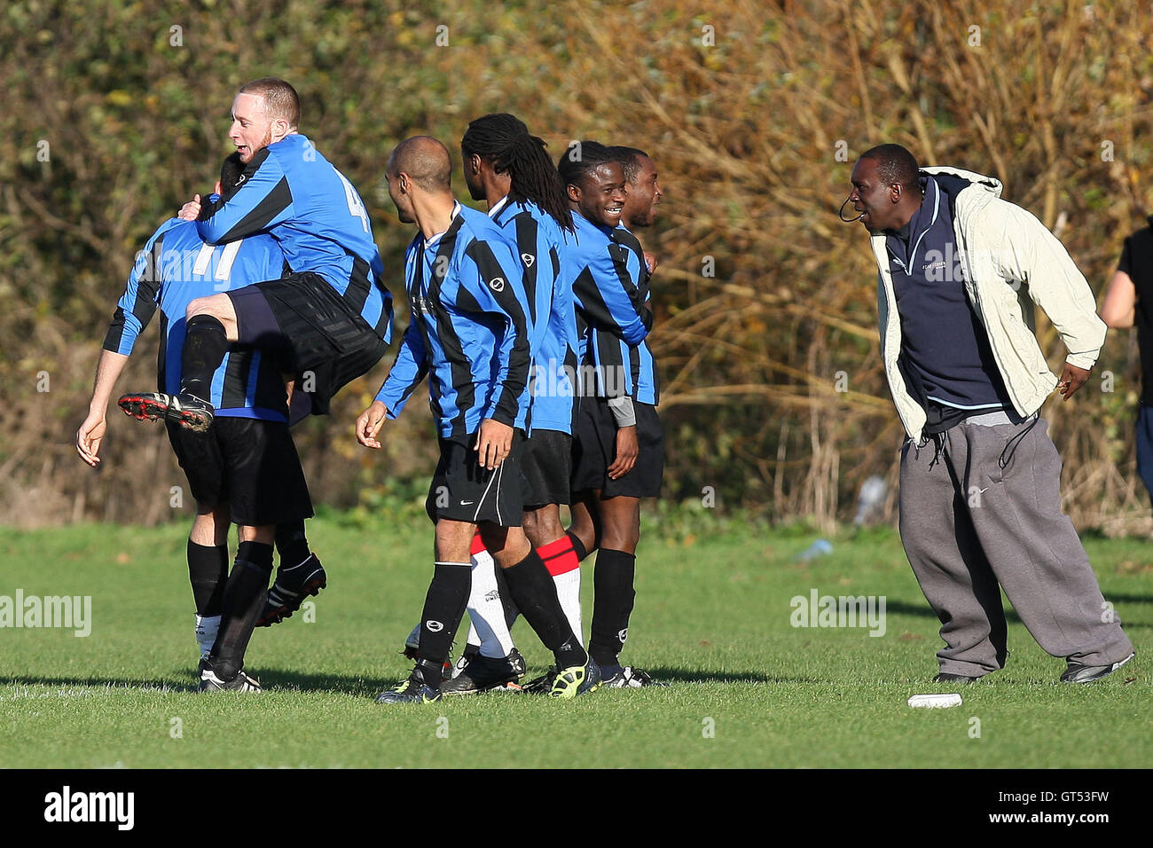 Hacknery Borough score their fourth goal and celebrate - Black Meteors ...