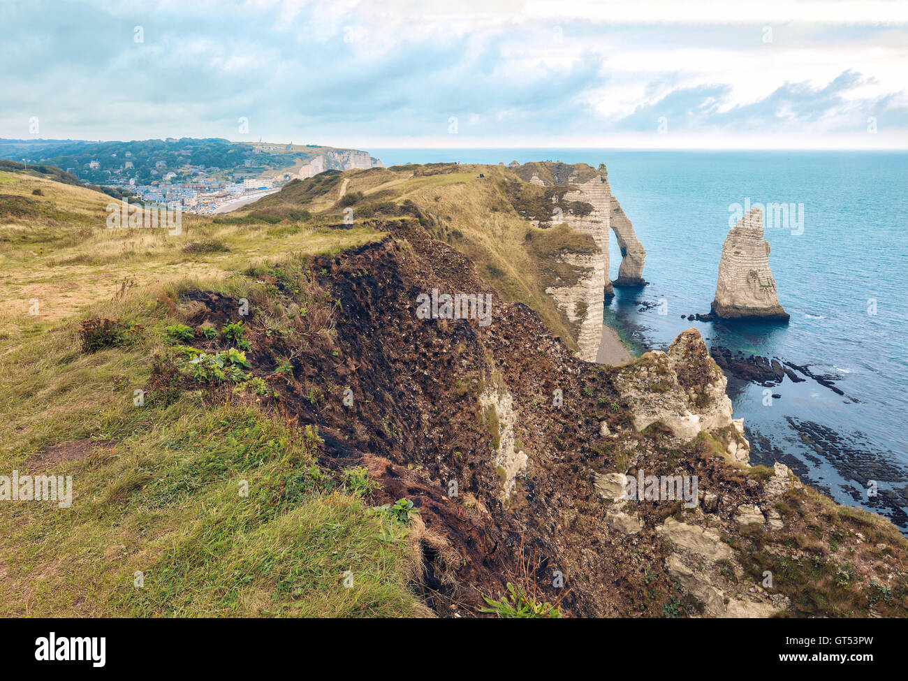 famouse Etretat arch rock, France Stock Photo - Alamy