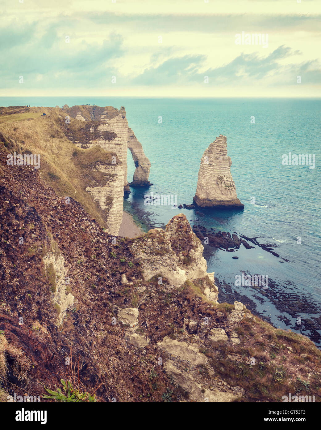 famouse Etretat arch rock, France Stock Photo - Alamy