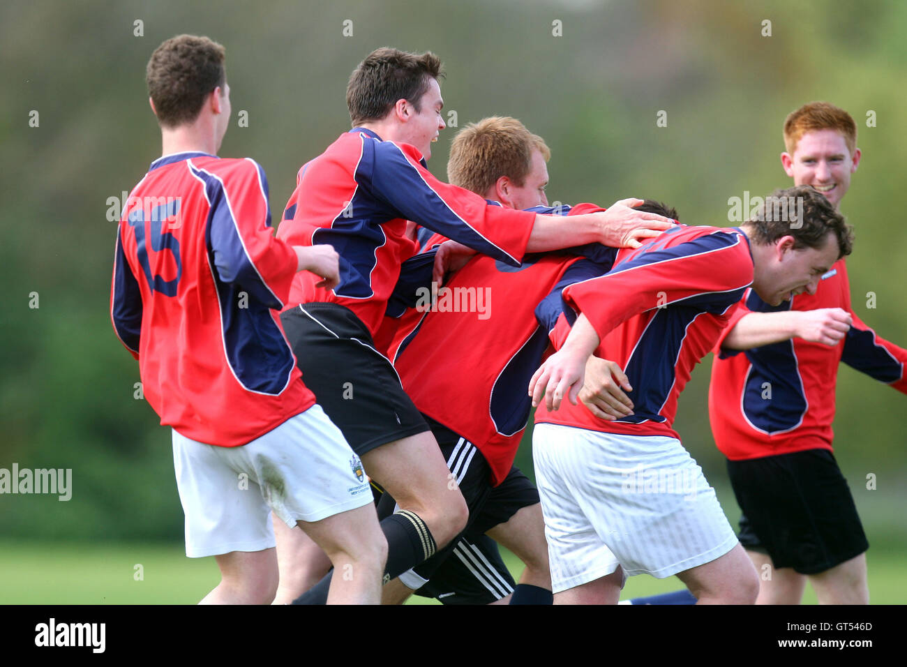 Top Red celebrate scoring their first goal - Bocca Albion (blue) vs Top ...