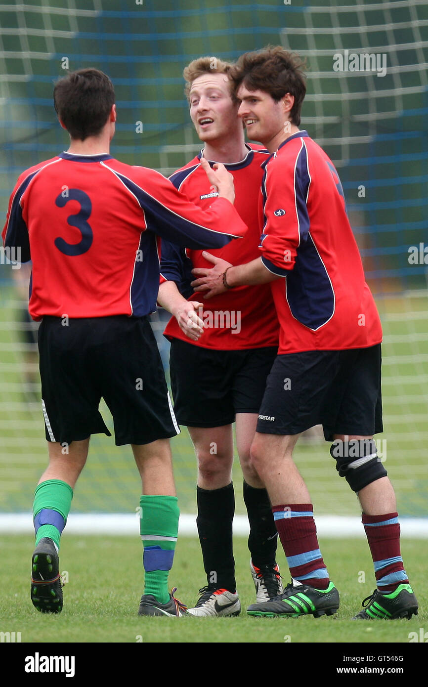 Top Red celebrate scoring their second goal - Bocca Albion (blue) vs ...