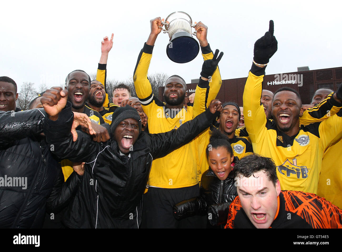 Boroughs celebrate victory - Boroughs United vs Wojak Sunday - Hackney ...