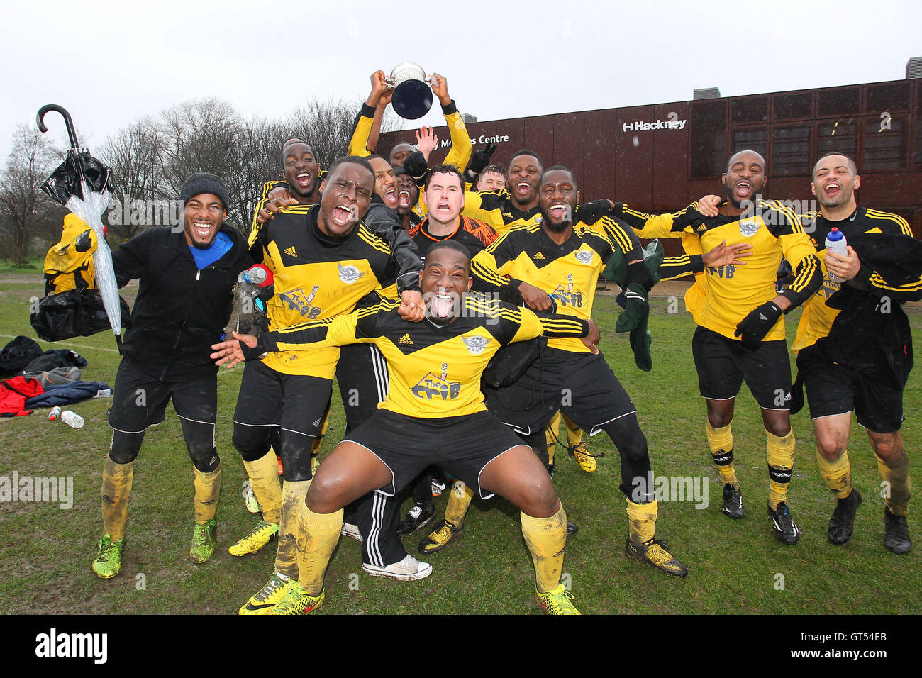 Boroughs celebrate victory - Boroughs United vs Wojak Sunday - Hackney ...