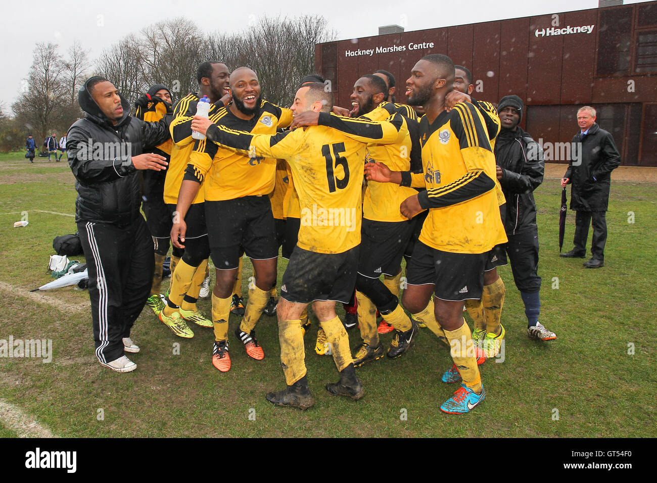 Boroughs celebrate victory - Boroughs United vs Wojak Sunday - Hackney ...