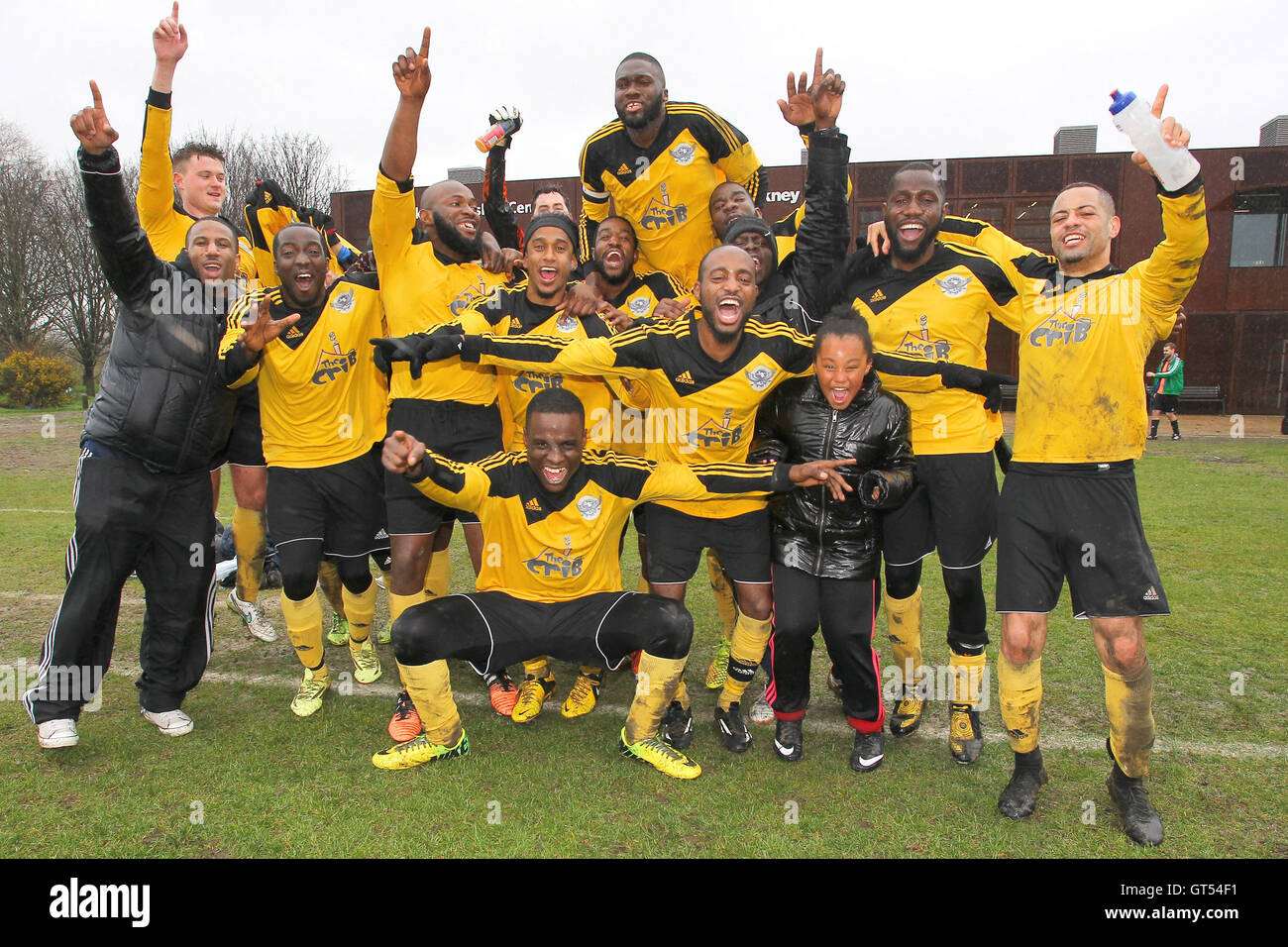 Boroughs celebrate victory - Boroughs United vs Wojak Sunday - Hackney ...