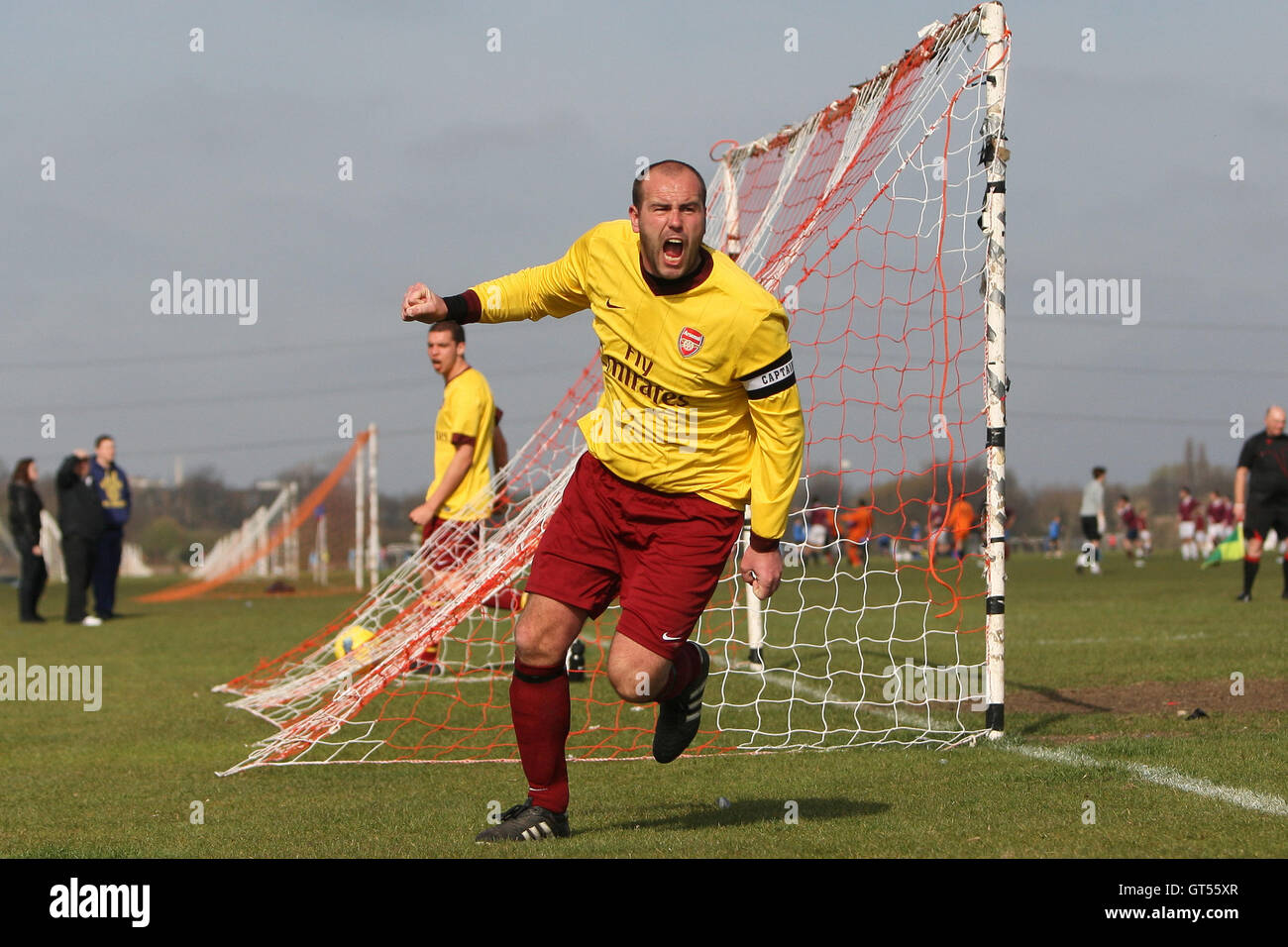 Chapel score their first goal and celebrate - Chapel Old Boys (yellow ...
