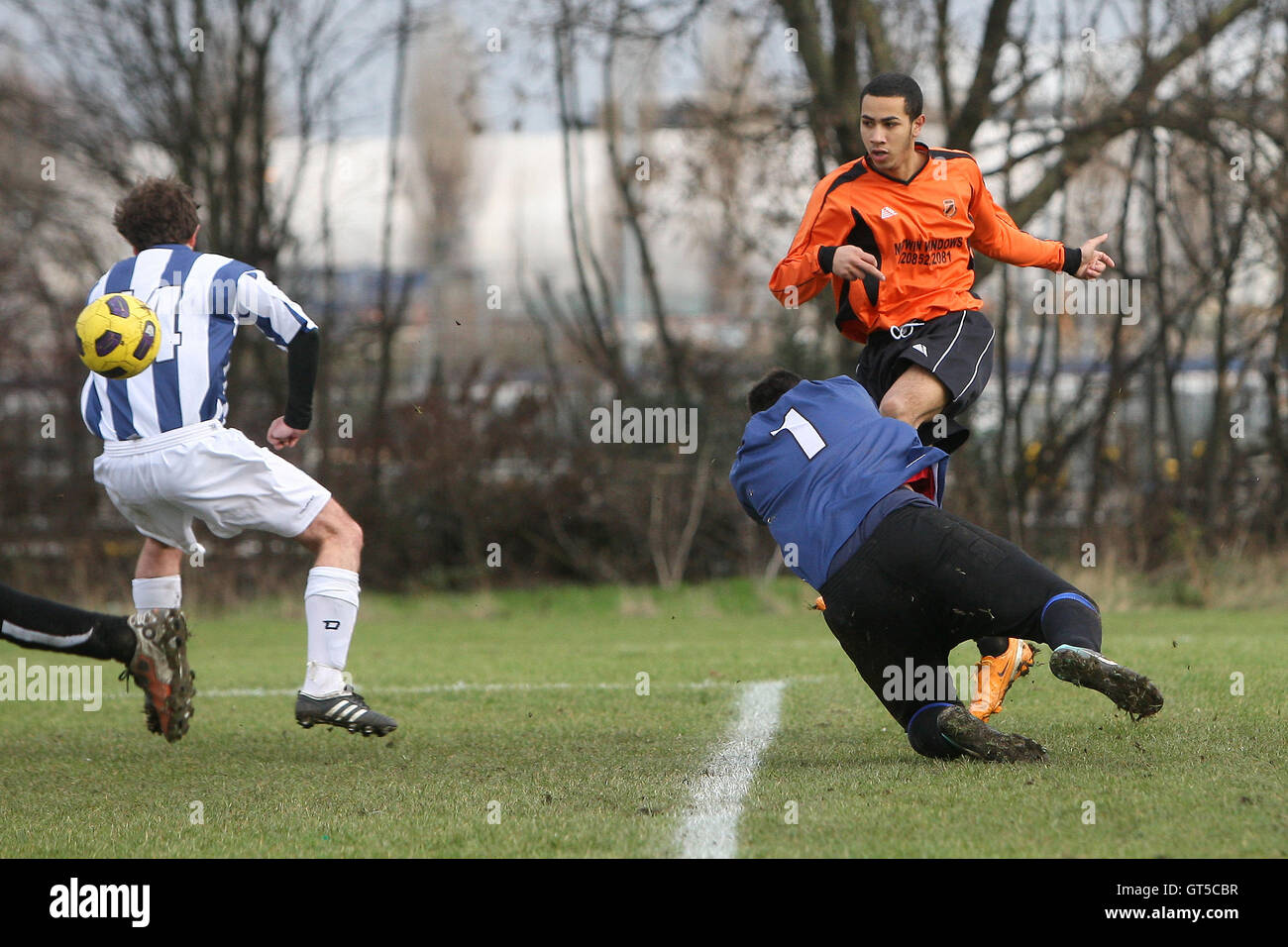 FC Metwin score their third goal - FC Metwin (orange) vs Albion Manor ...