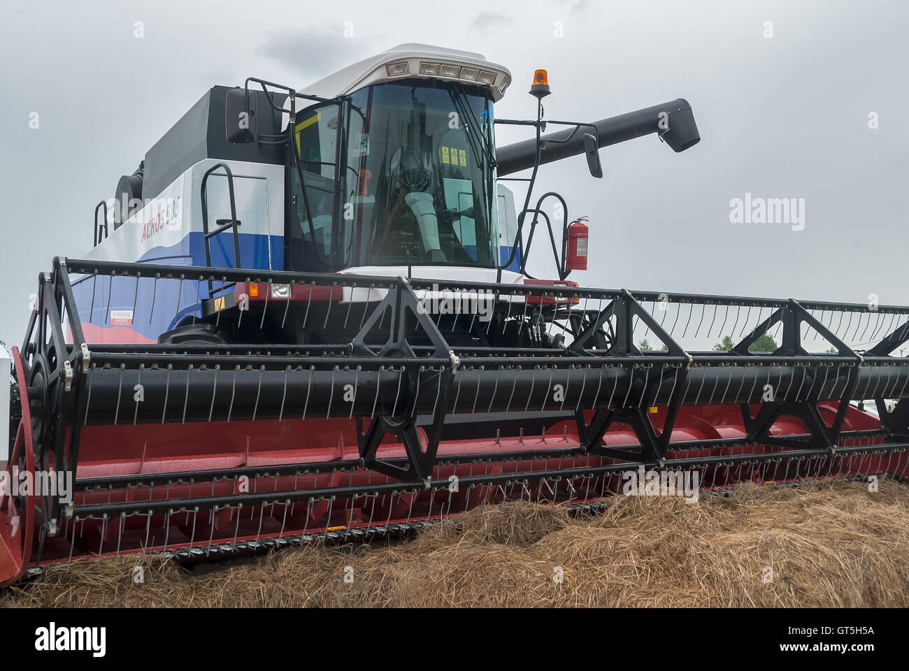 New harvester stands on an exhibition platform Stock Photo - Alamy