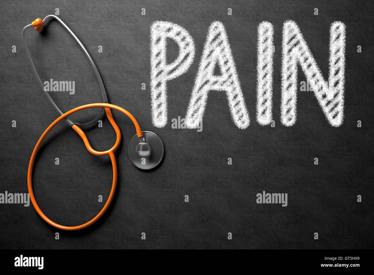 Pain Concept on Chalkboard. 3D Illustration Stock Photo - Alamy