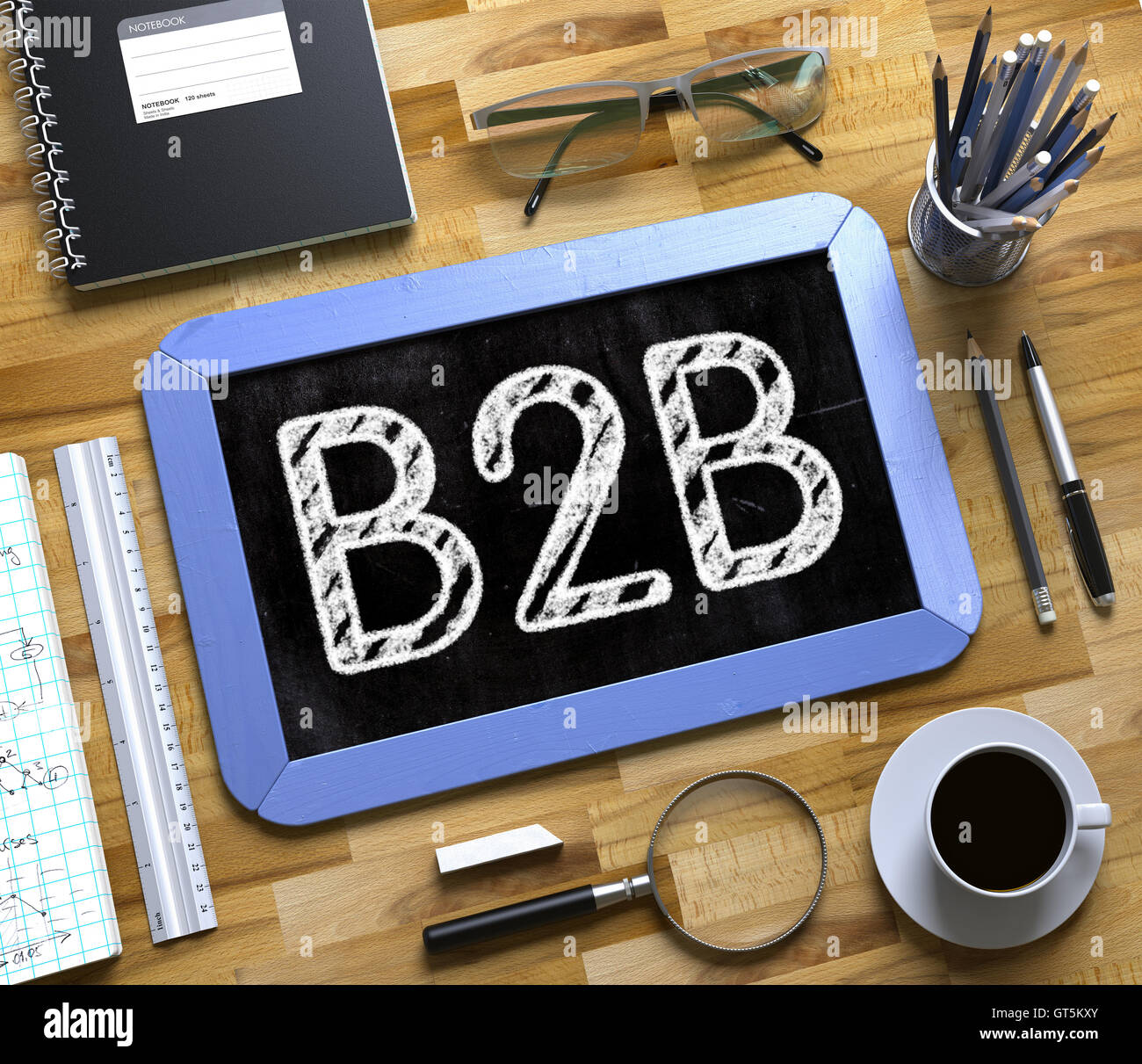 B2B Concept on Small Chalkboard. 3D Rendering Stock Photo - Alamy