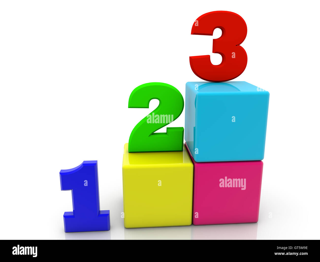 Toy cubes with numbers 1,2,3 on white Stock Photo - Alamy