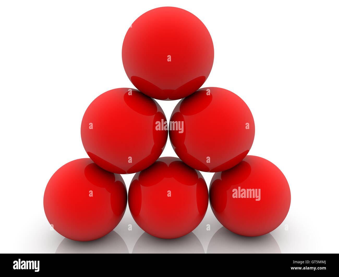 Red balls assembled in pyramid Stock Photo - Alamy