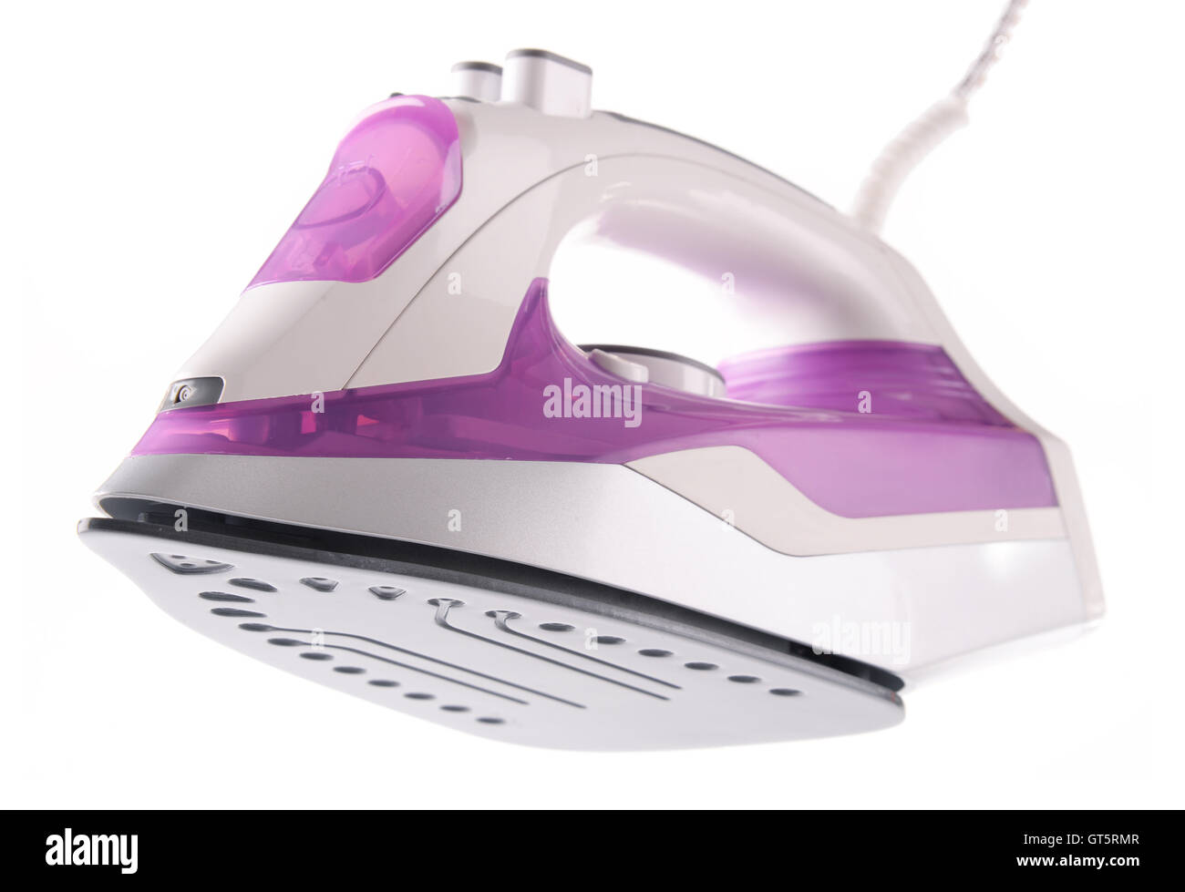 Modern electric iron isolated on white background Stock Photo - Alamy