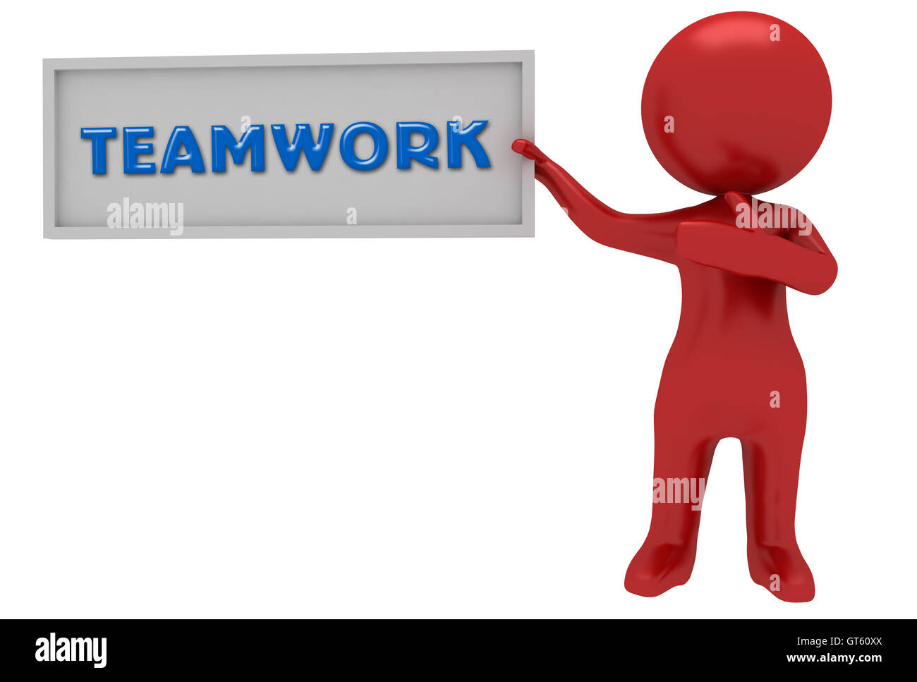 red character with team work Stock Photo - Alamy