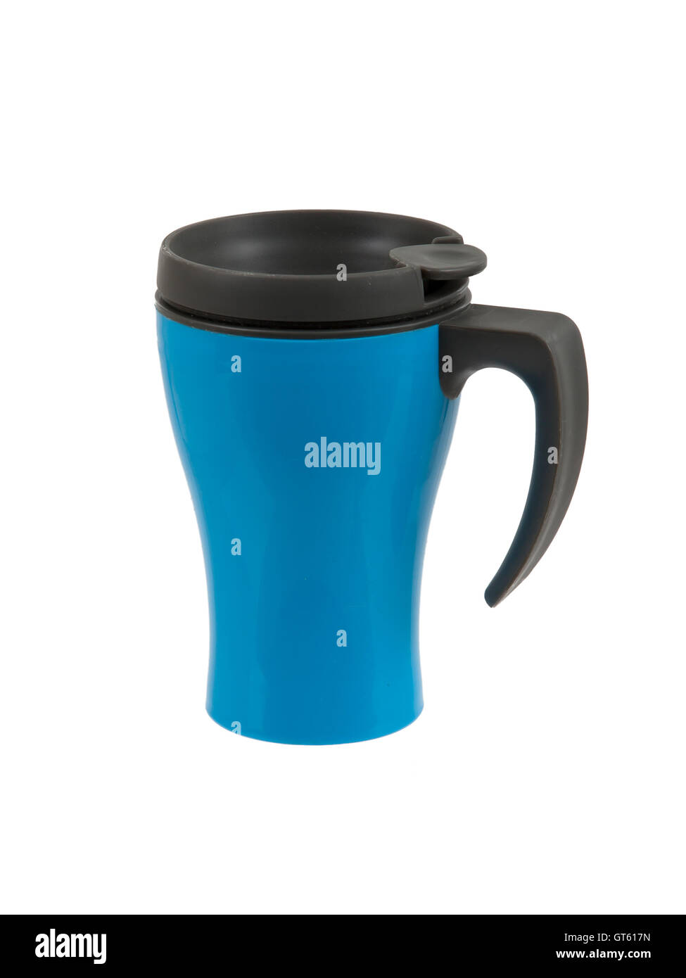 Blue thermos isolated Stock Photo - Alamy