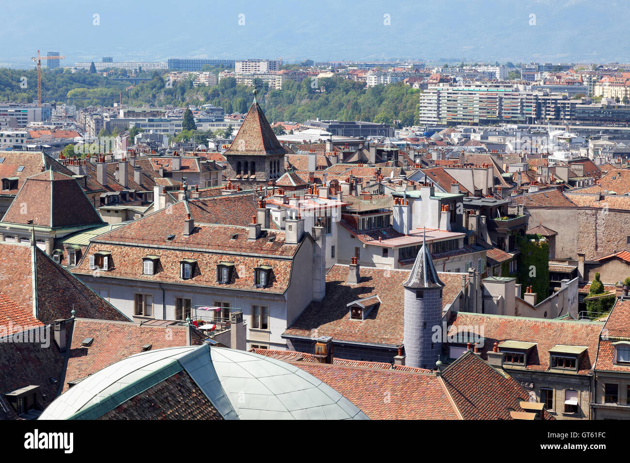 An aerial view of the city of Geneva in Switzerland Stock Photo - Alamy