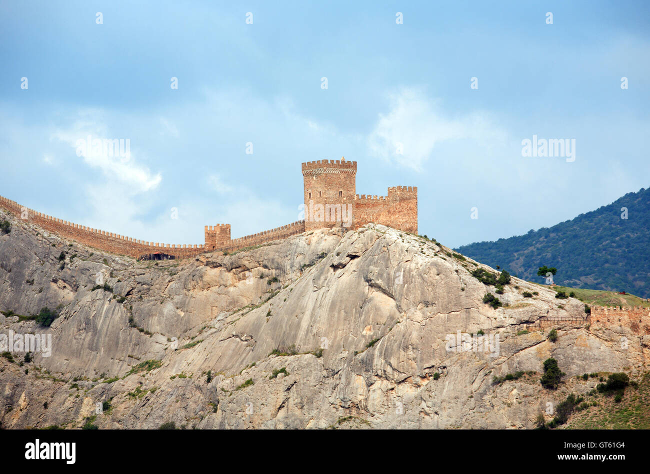 Fortress On Rock Stock Photo - Alamy