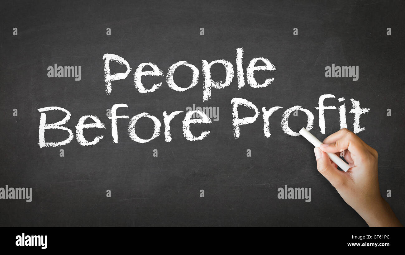 People Before Profit Chalk Illustration Stock Photo - Alamy