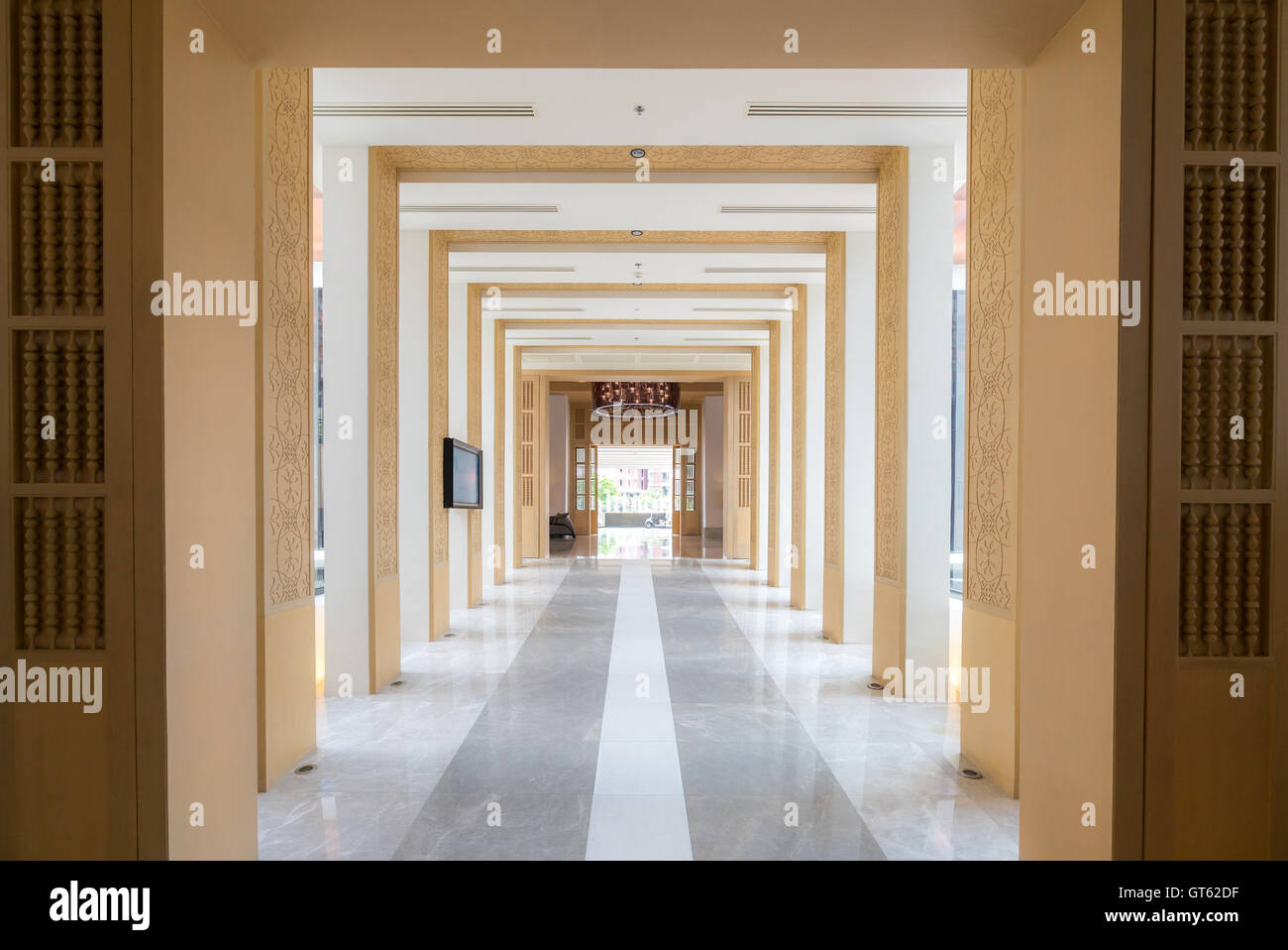 interior Corridor use for Modern architecture background Stock Photo ...