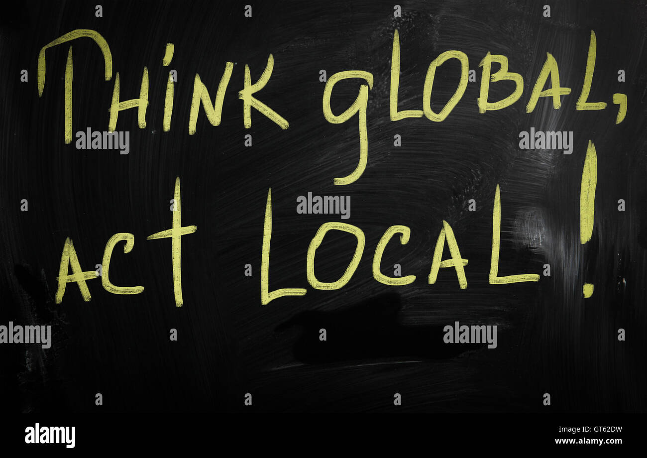 think global act local marketing business concept Stock Photo - Alamy