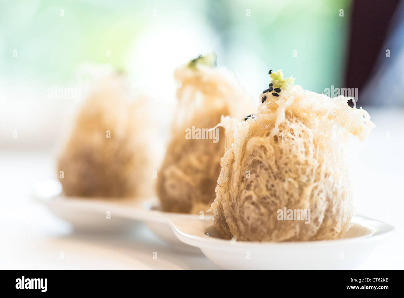 Chinese dim sum Fried taro dumplings - Chinese groumet cuisine Stock ...