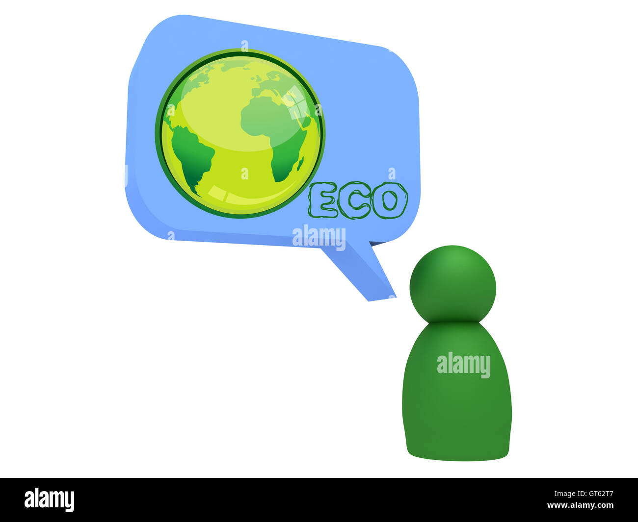 character with eco bubble Stock Photo - Alamy